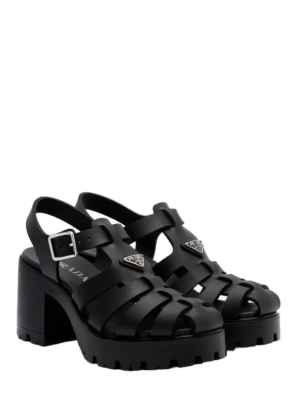Prada Monolith Sandals - Black