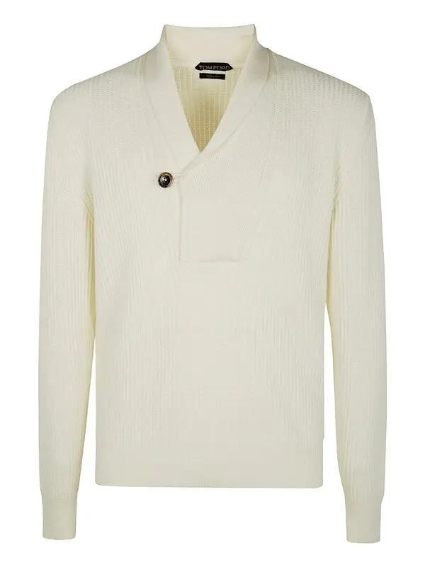 TOM FORD Shawl Collar Knitwear - White