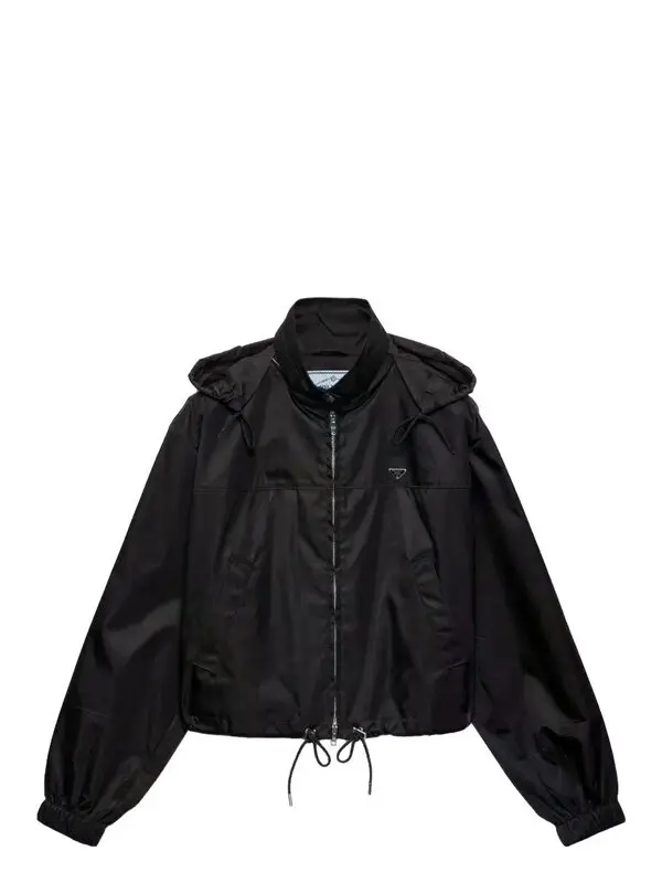 Prada Re-nylon Blouson Jacket With Hood - Black
