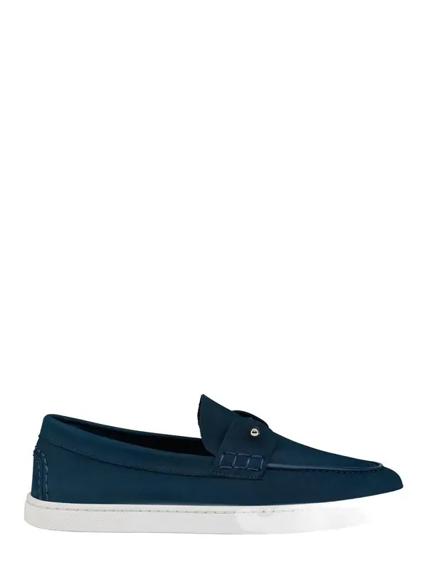 CHRISTIAN LOUBOUTIN Chambeliboat Nubuck Leather Boat Shoes - Navy