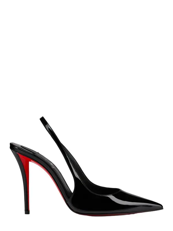 CHRISTIAN LOUBOUTIN Miss Z Sling Patent Leather Slingback Pumps - Black