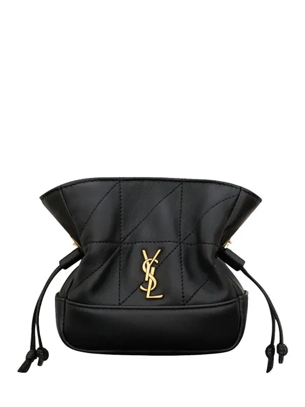 Saint Laurent Leather Jamie Chain Belt Bag - Black