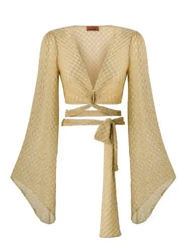 Missoni Lamé Viscose Wrap Top - Gold