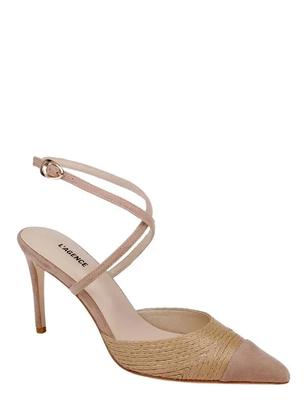 L'Agence Moselle Ankle Strap Pumps - Natural/natural