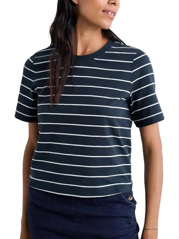 SEASALT CORNWALL Copseland Stripe Organic Cotton T-shirt - Chyandour Maritime