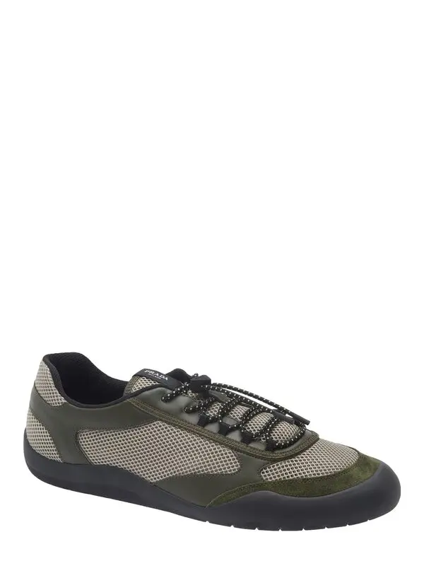 Prada Speedrock Mixed Media Sneaker - Militare