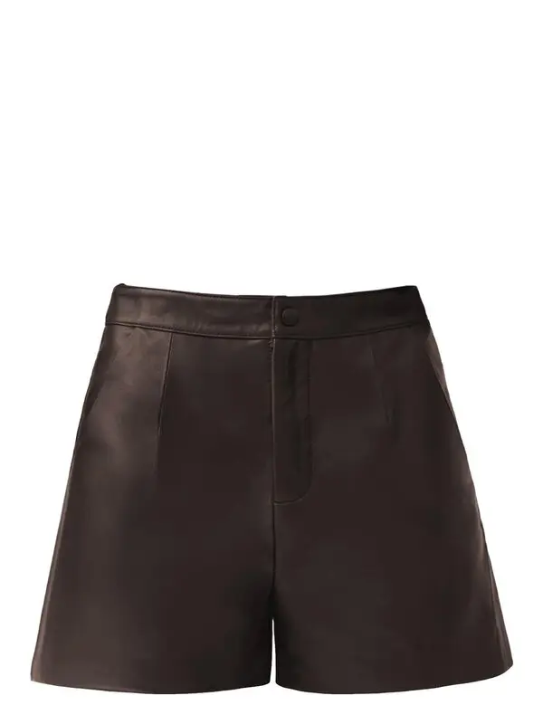 ATS Wren Faux Leather Shorts - Brown