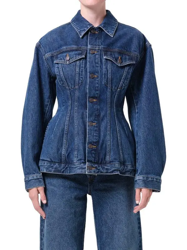 AGOLDE Myra Structured Denim Jacket - Volume Dark Indigo