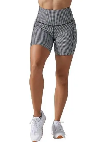 TAVI Stash & Dash Biker Shorts 6 - Houndstooth