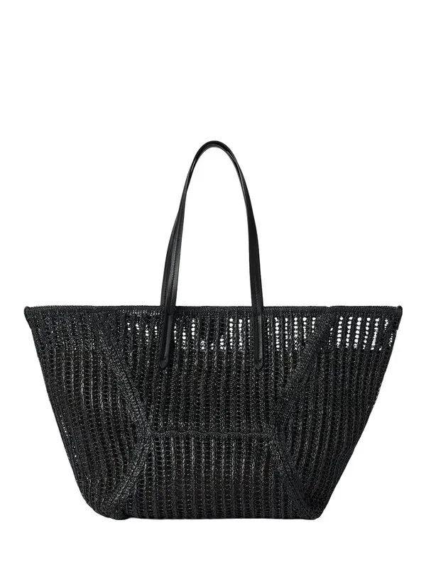 Brunello Cucinelli Techno Raffia Bc Duo Bag - Black