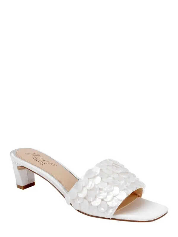 Badgley Mischka Pacific Block Heel Sandal - Ivory Satin
