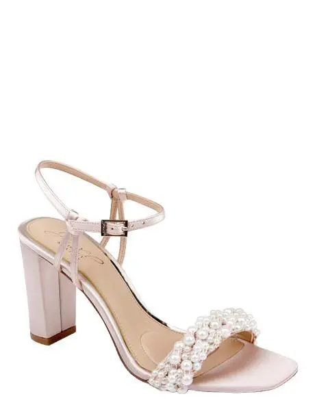 Badgley Mischka Peoria Ankle Strap Sandal - Champagne Satin