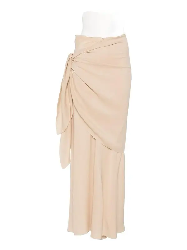 CORTANA Isolde Silk Long Skirt - Beige