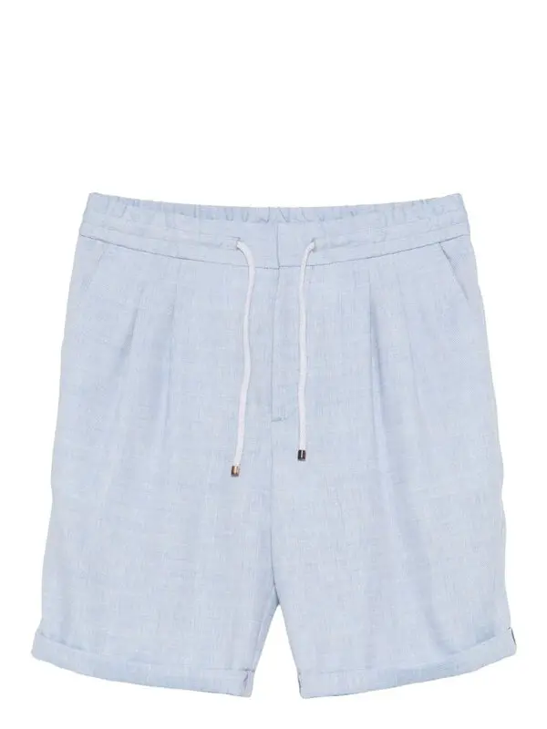 Brunello Cucinelli Linen Blend Shorts - Sky Blue