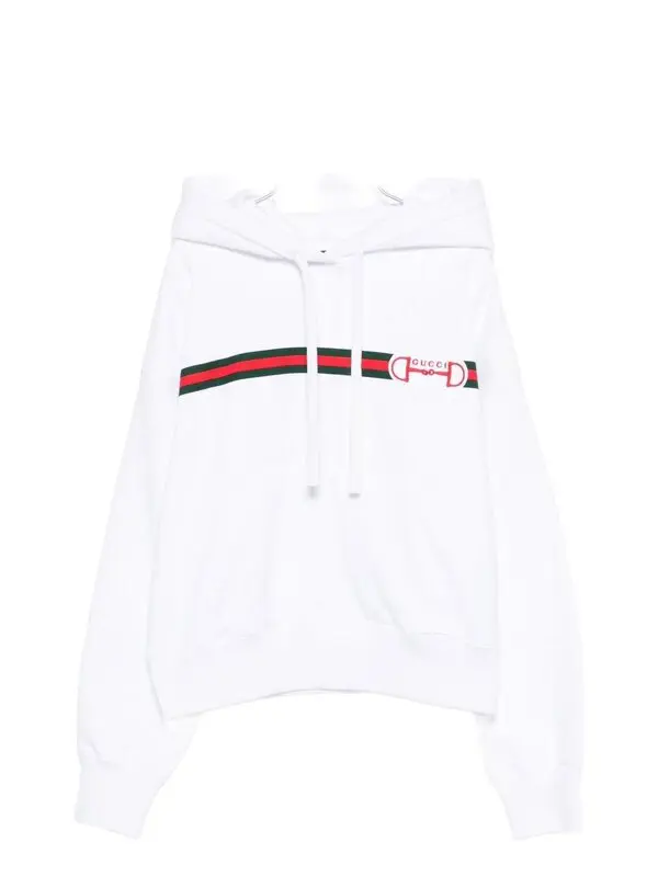 Gucci Logo Cotton Hoodie - White
