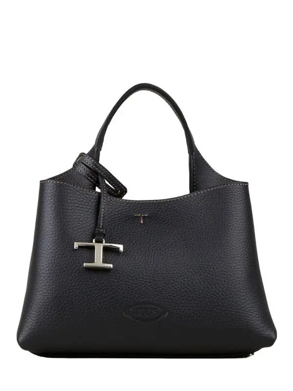 TOD'S Micro Leather Shopping Bag - Black