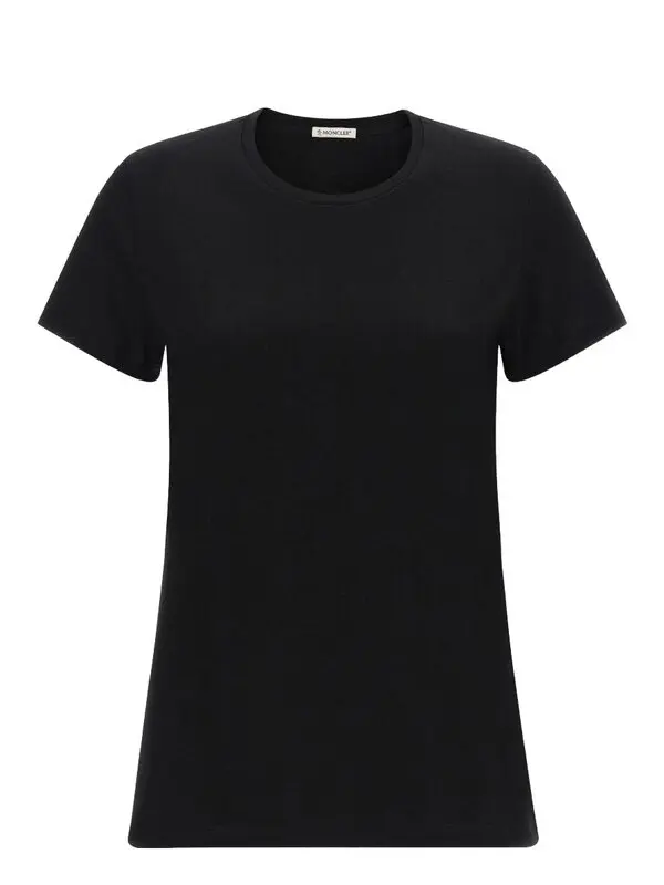 Moncler Logo Cotton T-shirt - Black