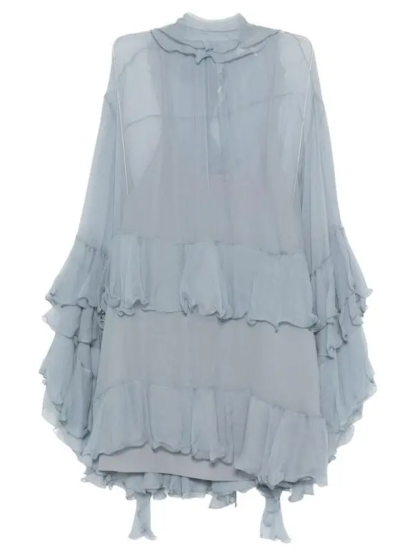 Chloé Silk Short Dress - Sky Blue