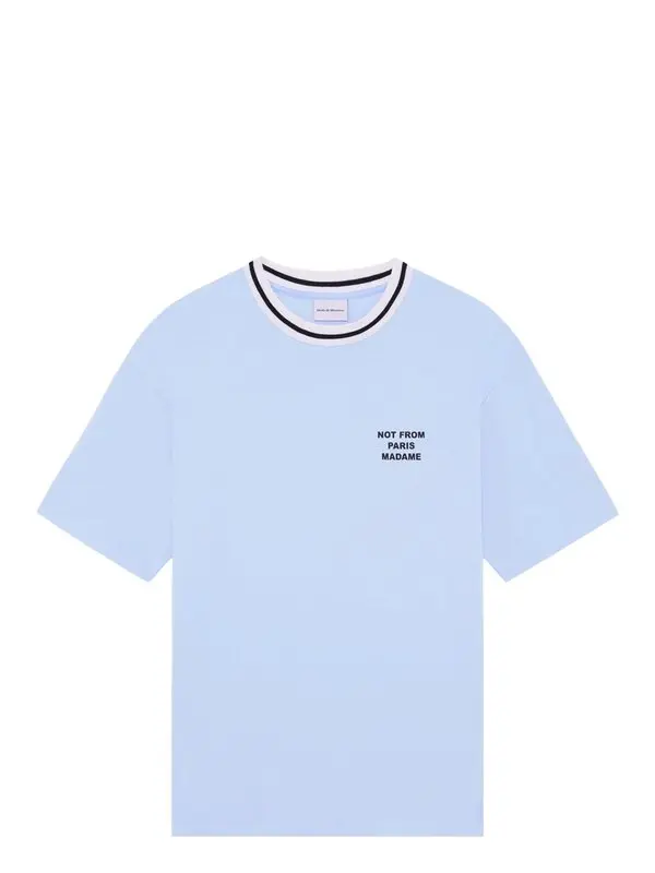 Drole De Monsieur Sport Slogan T-shirt - Sky Blue