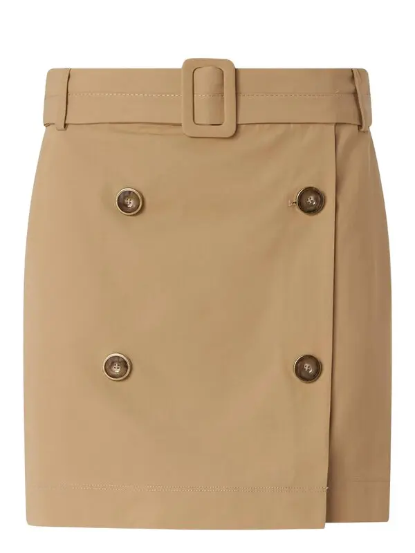 Pinko Mini Skirt With Buttons And Belt - Beige