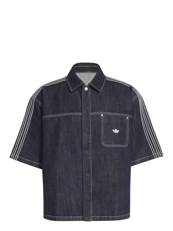 Adidas Denim Shirt With Logo - Blue