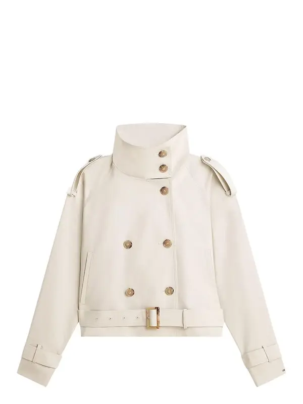 Tommy Hilfiger Water-repellent Short Trench Coat - White