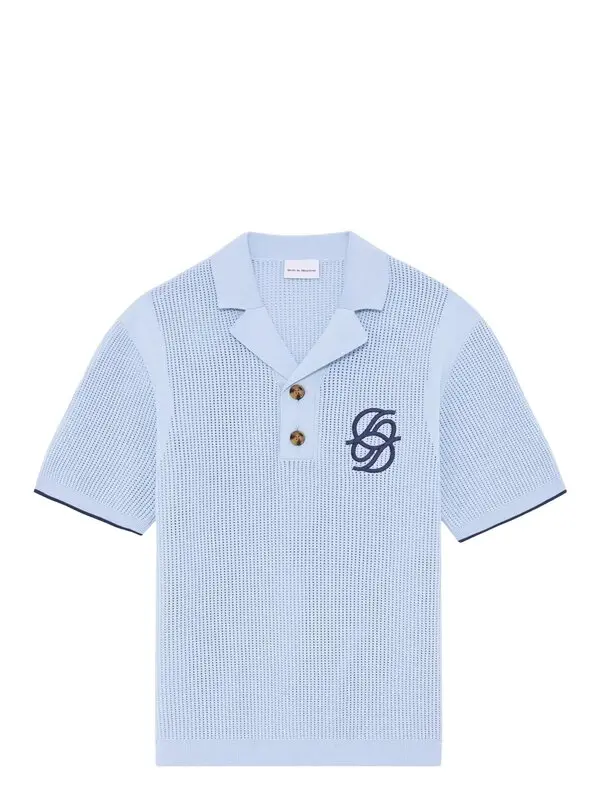Drole De Monsieur Polo Shirt With Logo - Sky Blue