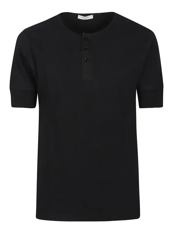 LEMAIRE Henley T-shirt - Black