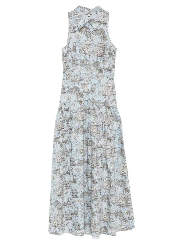 Staud Romy Long Dress - Sky Blue