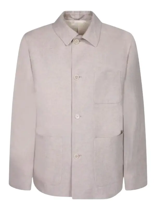 LARDINI Shirt With Pocket - Beige