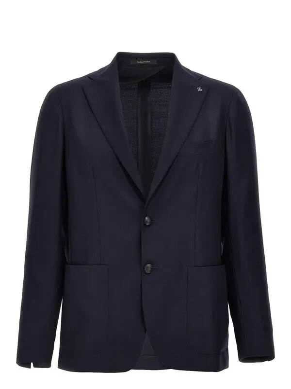 Tagliatore Single-breasted Wool Blazer - Blue