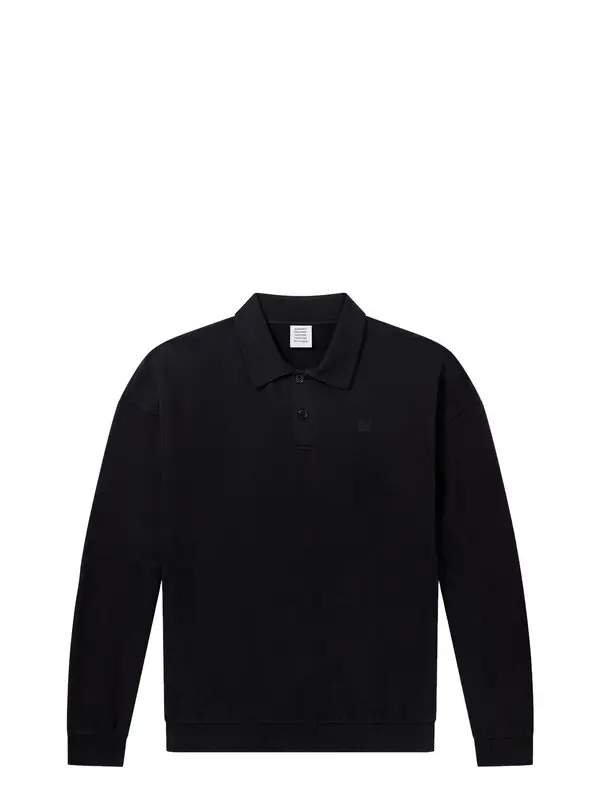 Vetements Logo-embroidered Distressed Cotton-jersey Sweatshirt - Black