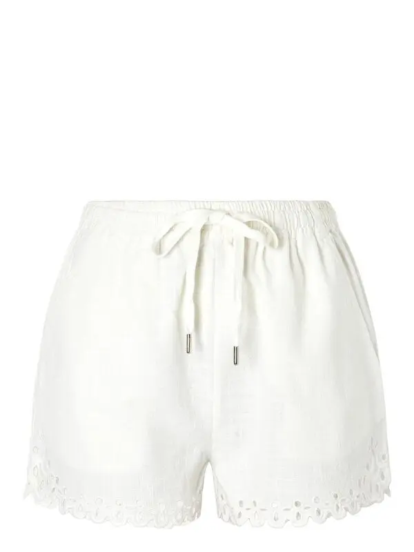 MARANT ETOILE Balyme Broderie Anglaise Cotton Shorts - White