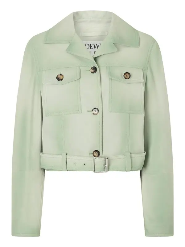 Loewe Tie-dyed Suede Jacket - Green