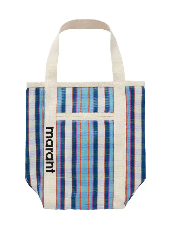 Isabel Marant Darwen Striped Canvas-trimmed Nylon Tote - Navy