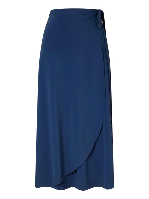 ERES Julieta Stretch-jersey Wrap Midi Skirt - Navy