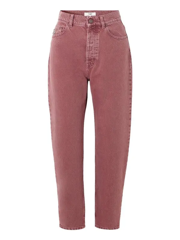 Chloé Organic Mid-rise Tapered Jeans - Pink