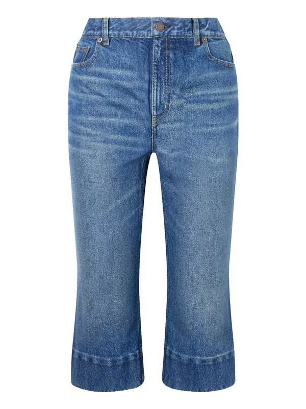 Chloé Capri Mid-rise Slim-leg Organic Jeans - Mid Denim