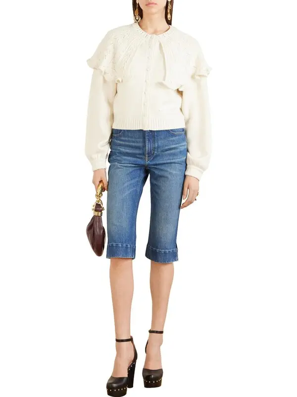 Chloé Capri Mid-rise Slim-leg Organic Jeans - Mid Denim