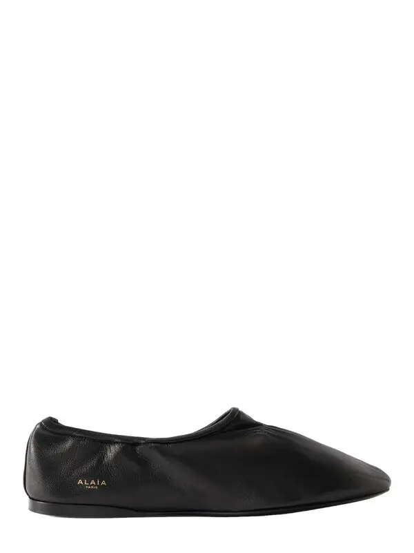 Alaïa Leather Ballerina Flats - Black
