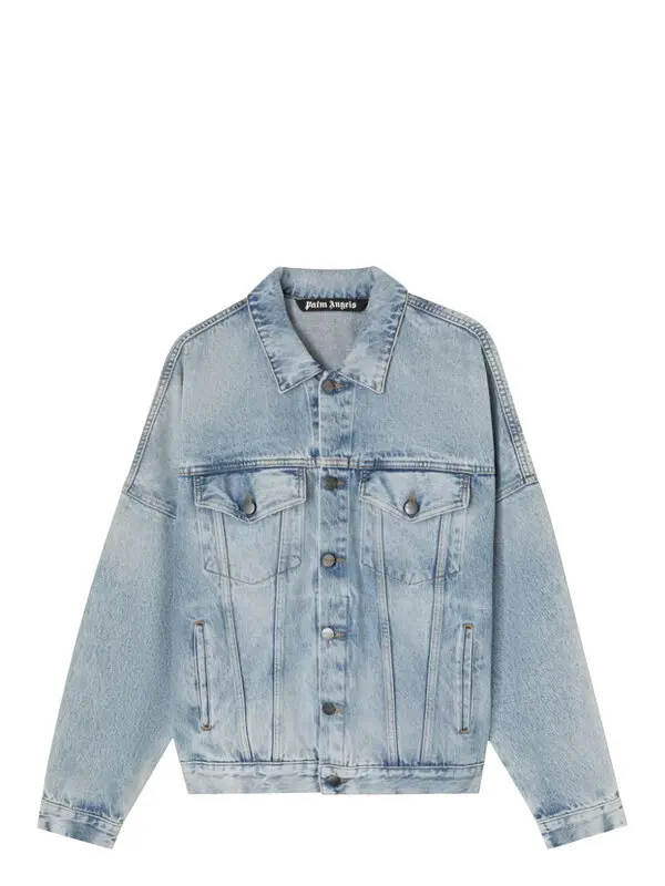 Palm Angels Logo Denim Jacket - Blue