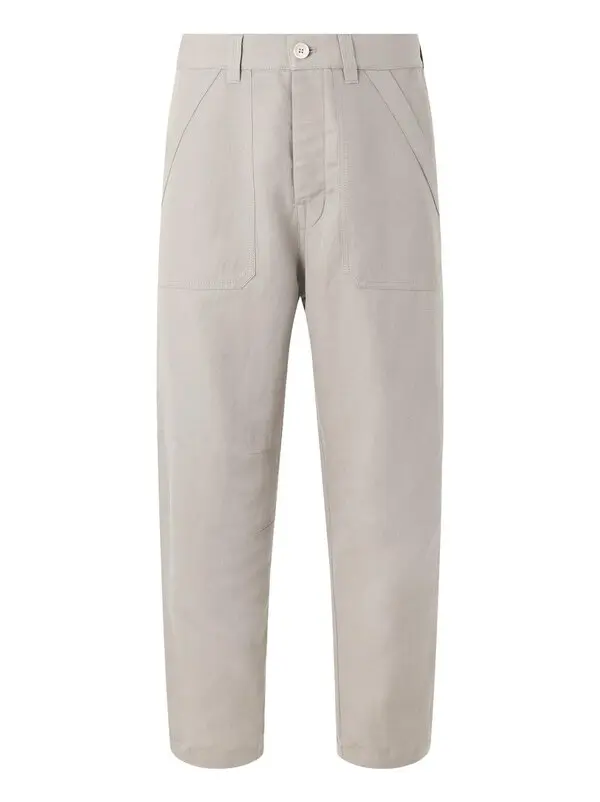Brunello Cucinelli Straight-leg Linen And Cotton-blend Trousers - Gray