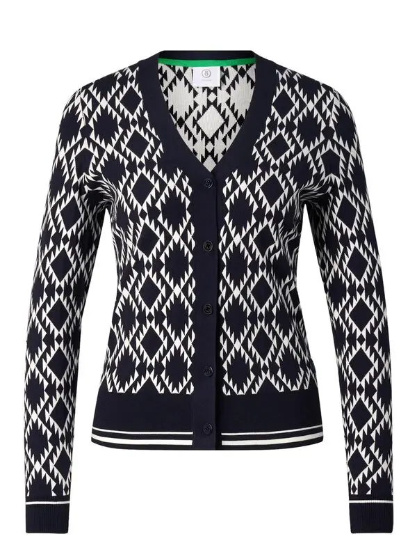 Bogner Amber Knit Jacket - Navy Blue/white