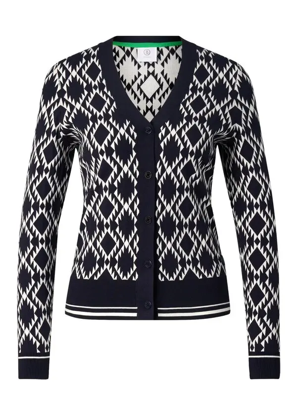 Bogner Amber Knit Jacket - Navy Blue/white