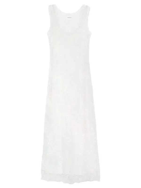 P.a.r.o.s.h Noodles Lace Trim Dress - White
