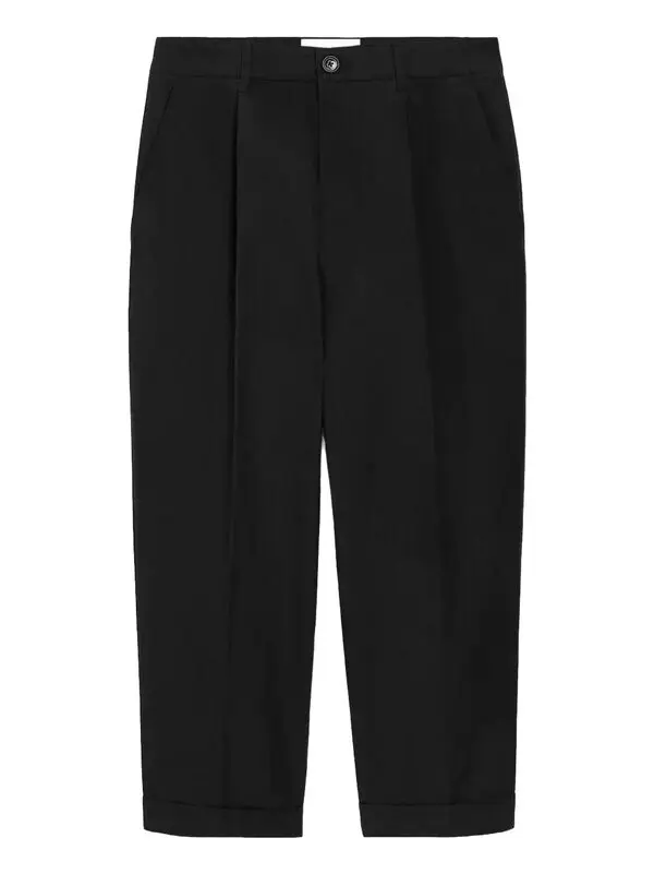 Ami Pleated Cuffed Trousers - Black