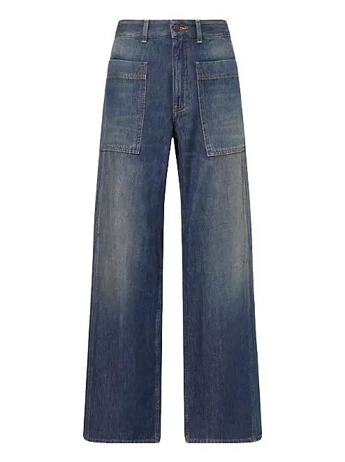 ME+EM Patch-pocket Straight-leg Denim Jeans - Authentic Blue Wash