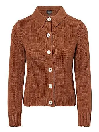 ME+EM Collared Button-up Knitted Cardigan - Walnut Brown