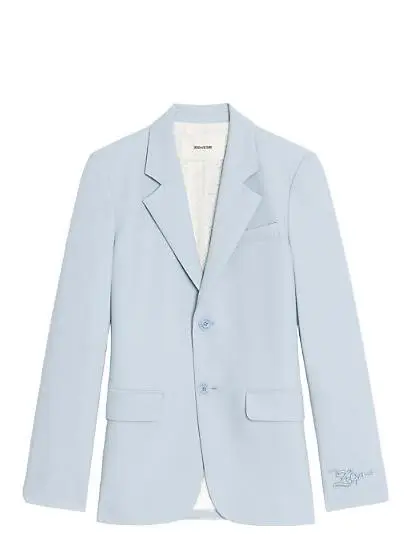 Zadig&Voltaire Vanille Single-breasted Woven Blazer - Sky
