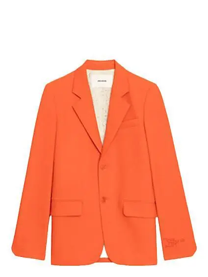 Zadig&Voltaire Single-breasted Woven Blazer - Tangerine